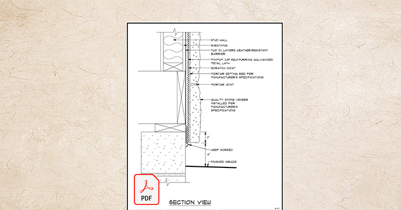 Stone Detail Drawings - Quality Stone Veneer